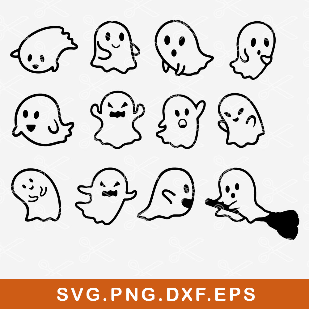 Ghost Bundle Svg, Boo Cute Svg, Ghost Svg, Halloween Svg, Pn - Inspire ...