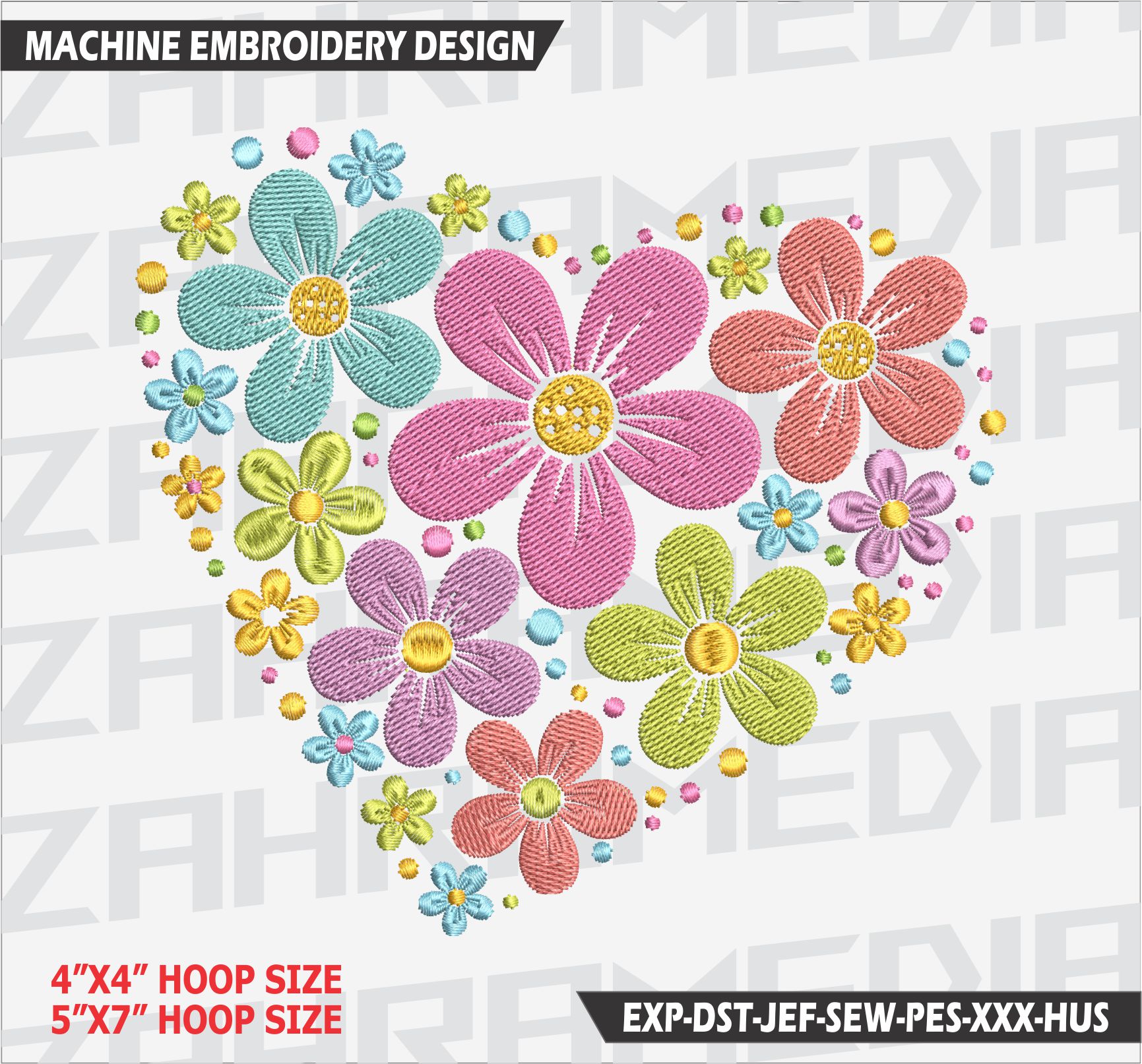 Flower , Machine Embroidery Design, Files, INSTANT DOWNLOAD | Inspire ...