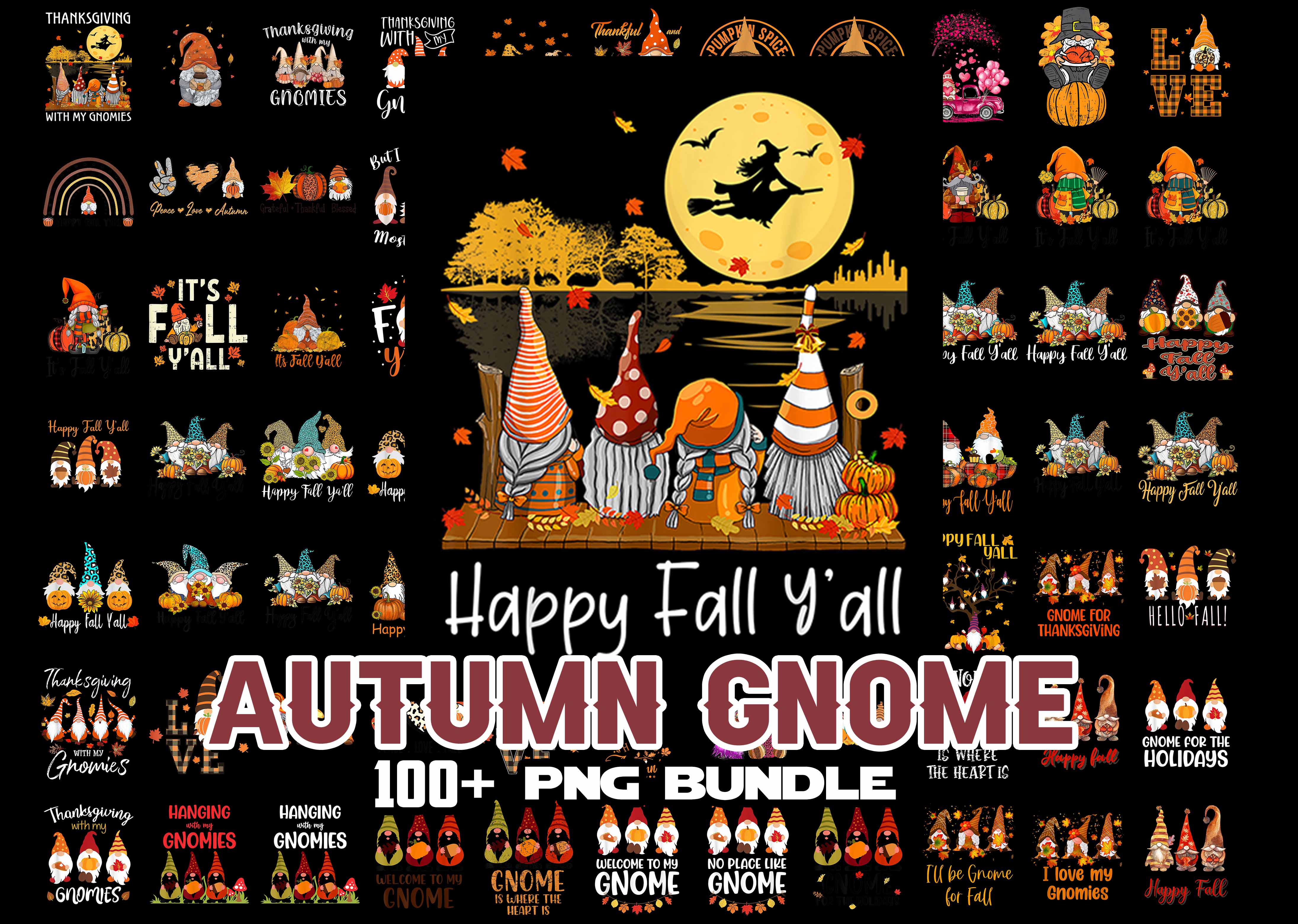 Fall Gnome Clipart, Autumn Gnomes PNG, Gnomes Hand Draw, Pum - Inspire ...