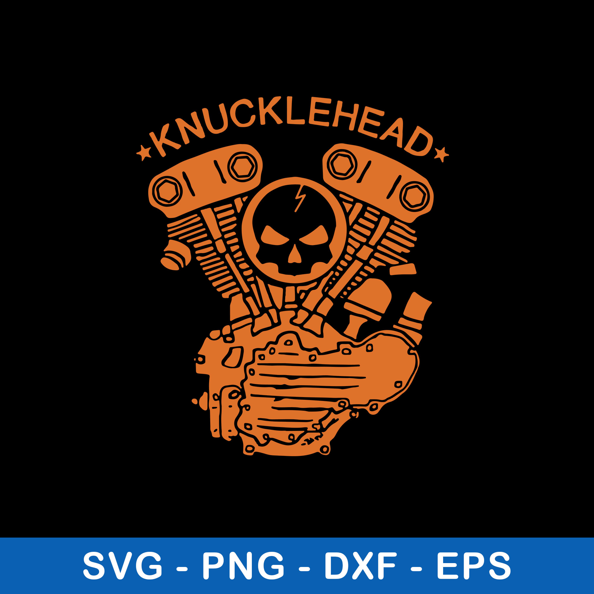 Knucklehead Motorcycle Engine Svg, Skull Motorcycle Svg, Png | Inspire ...