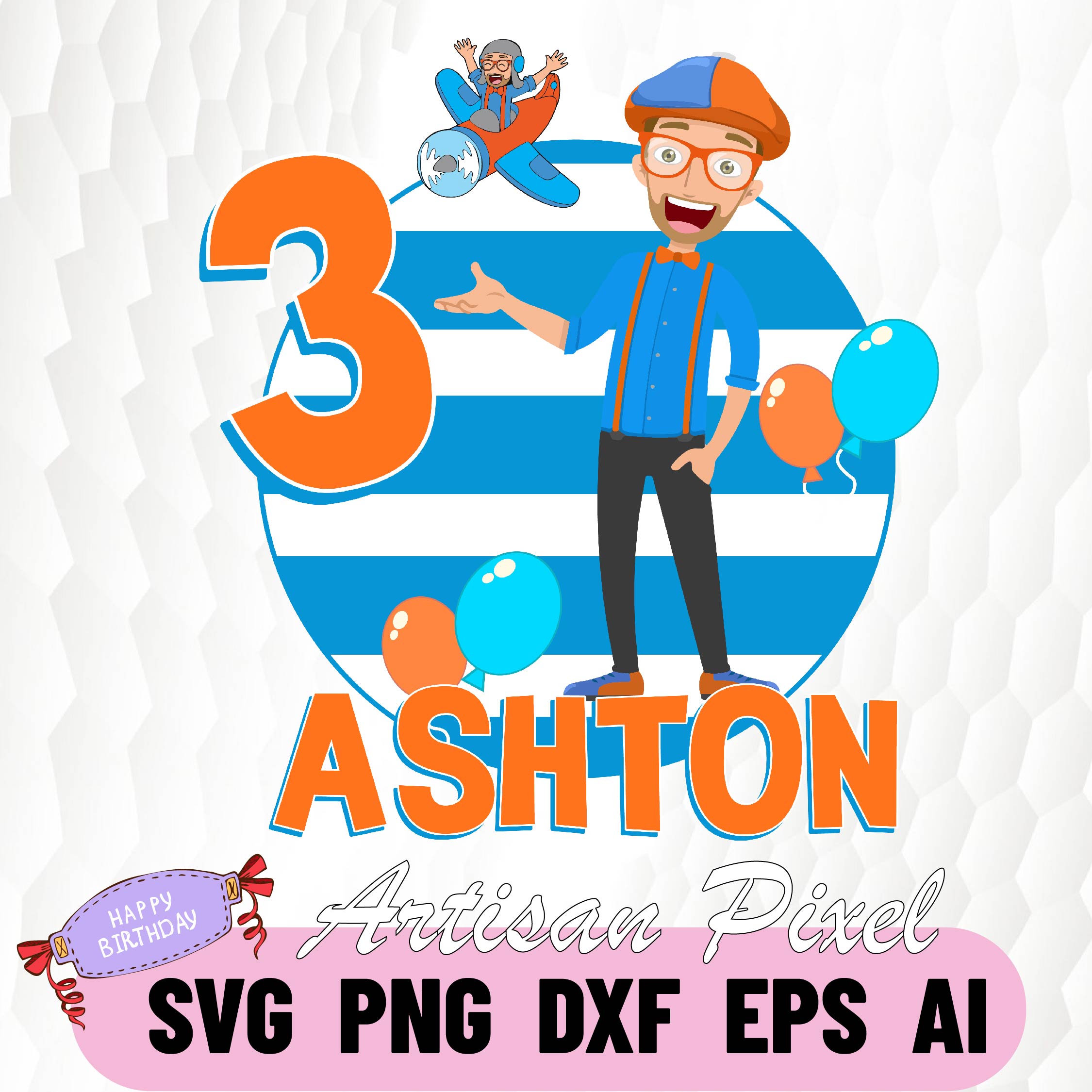Birthday Blippi Boy Svg, Boy Birthday Matching Svg, Custom B | Inspire ...