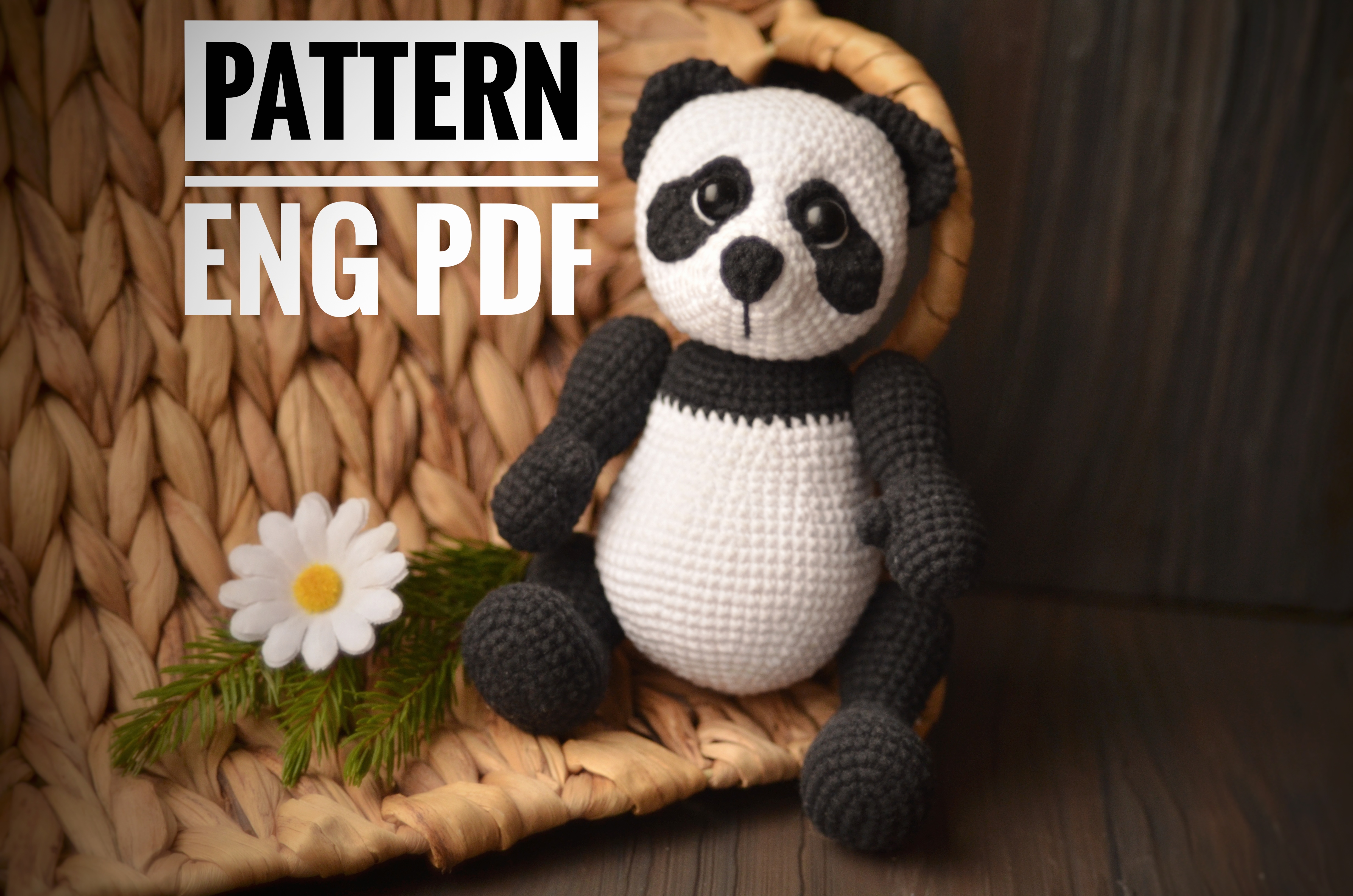 Panda crochet pattern, amigurumi panda bear, pdf, pattern on | Inspire ...