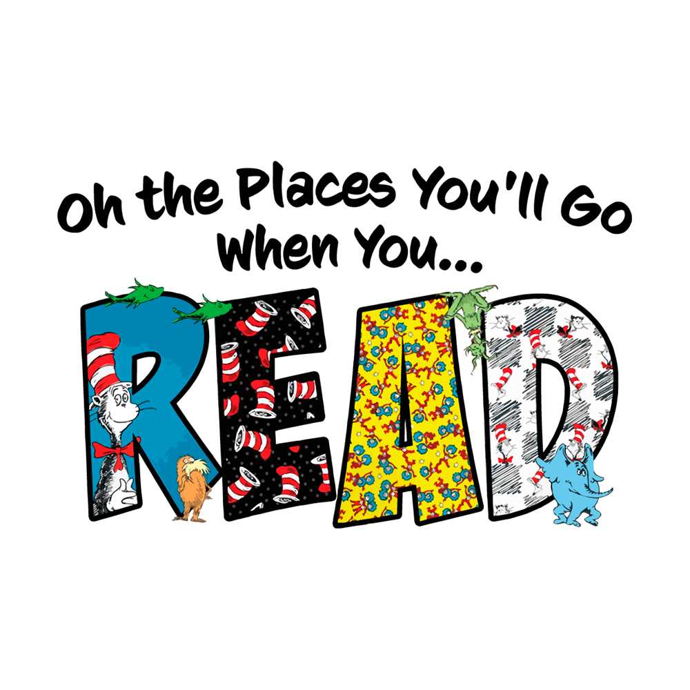 Oh the Places You'll Go When You Read Seuss School Svg | Inspire Uplift