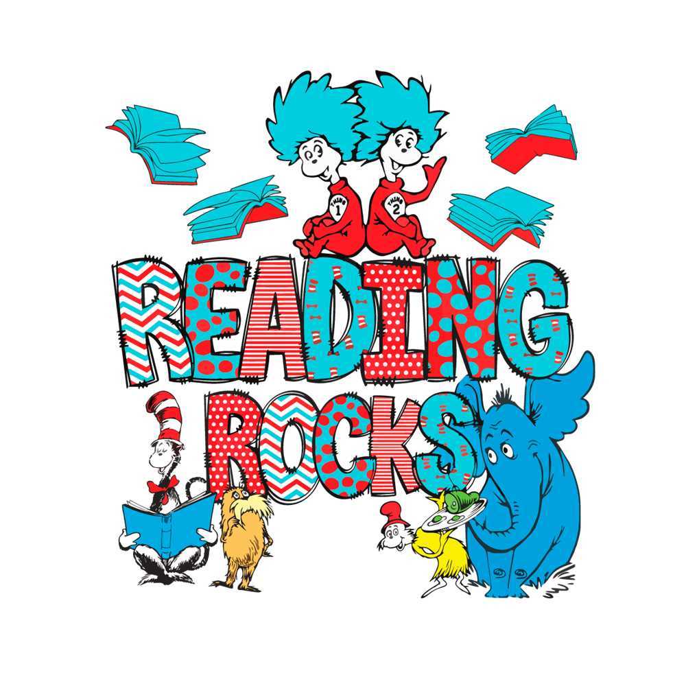 Thing 1 Thing 2 Reading Rocks SVG Graphic Designs Files | Inspire Uplift