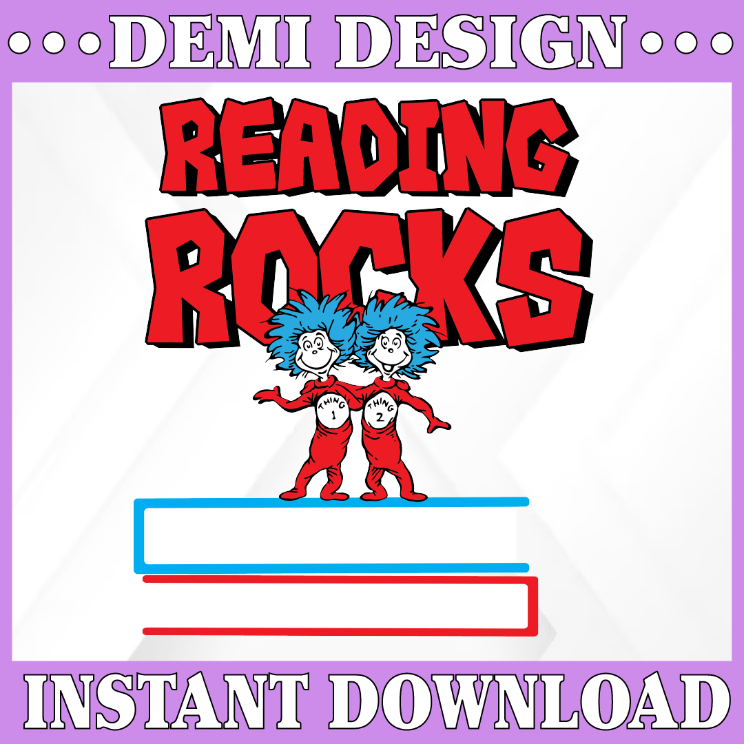 Reading Rocks svg, reading svg book thing one thing two Dr S - Inspire ...