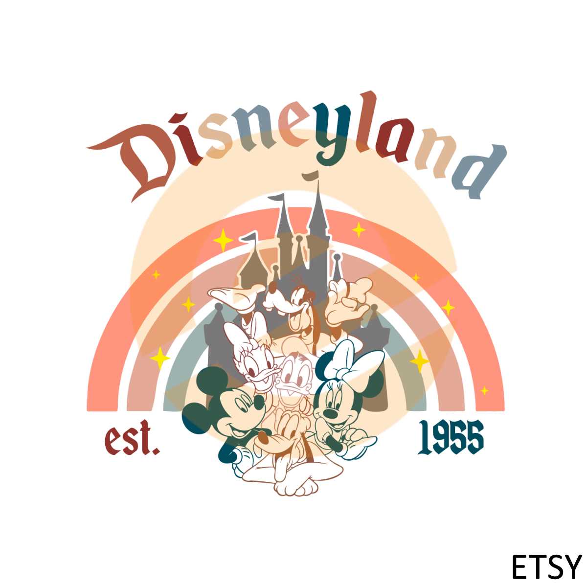 Vintage Rainbow Disneyland Svg For Cricut Sublimation Files | Inspire ...