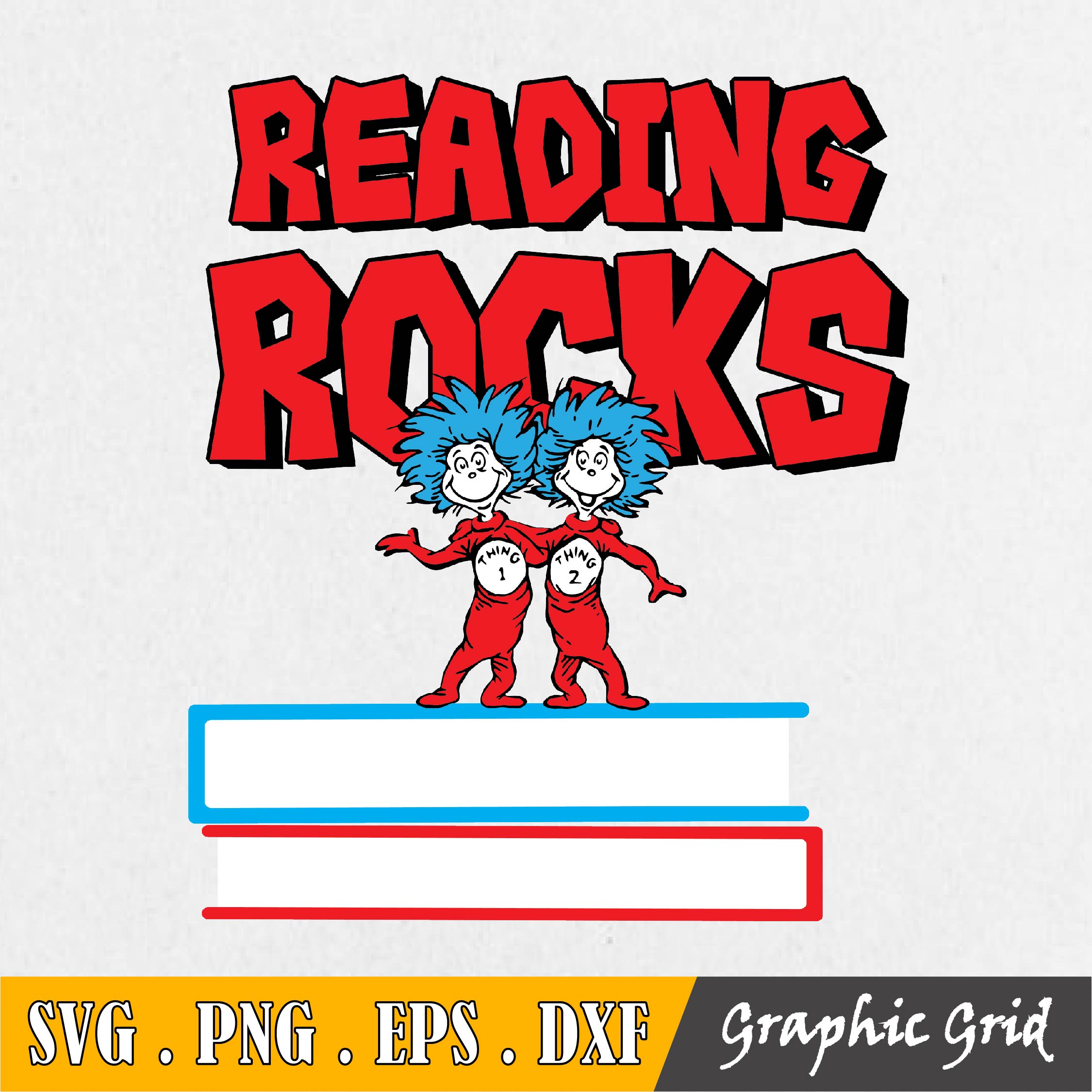 Reading Rocks Svg, Reading Svg Book Thing One Thing Two Dr S | Inspire ...
