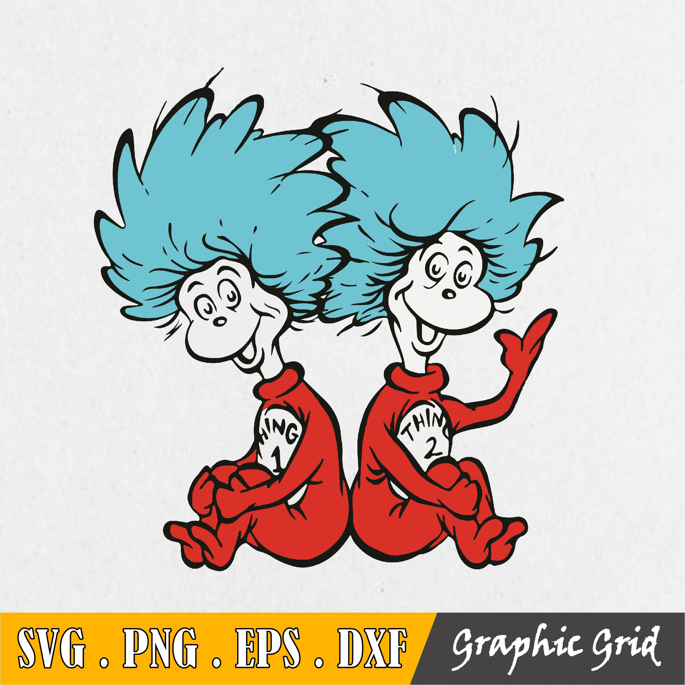 Thing 1 And Thing 2, Svg, Png, Svg, Jpg, Eps, Digital Downlo | Inspire ...