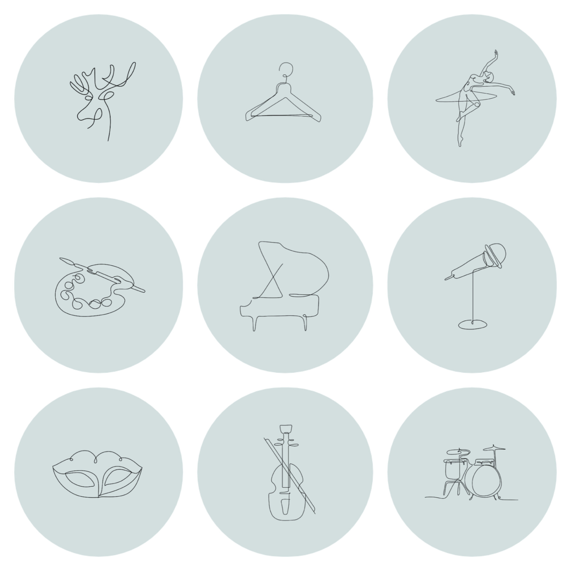 100 Sketch Instagram Highlight Icons. Pale blue Instagram St | Inspire ...