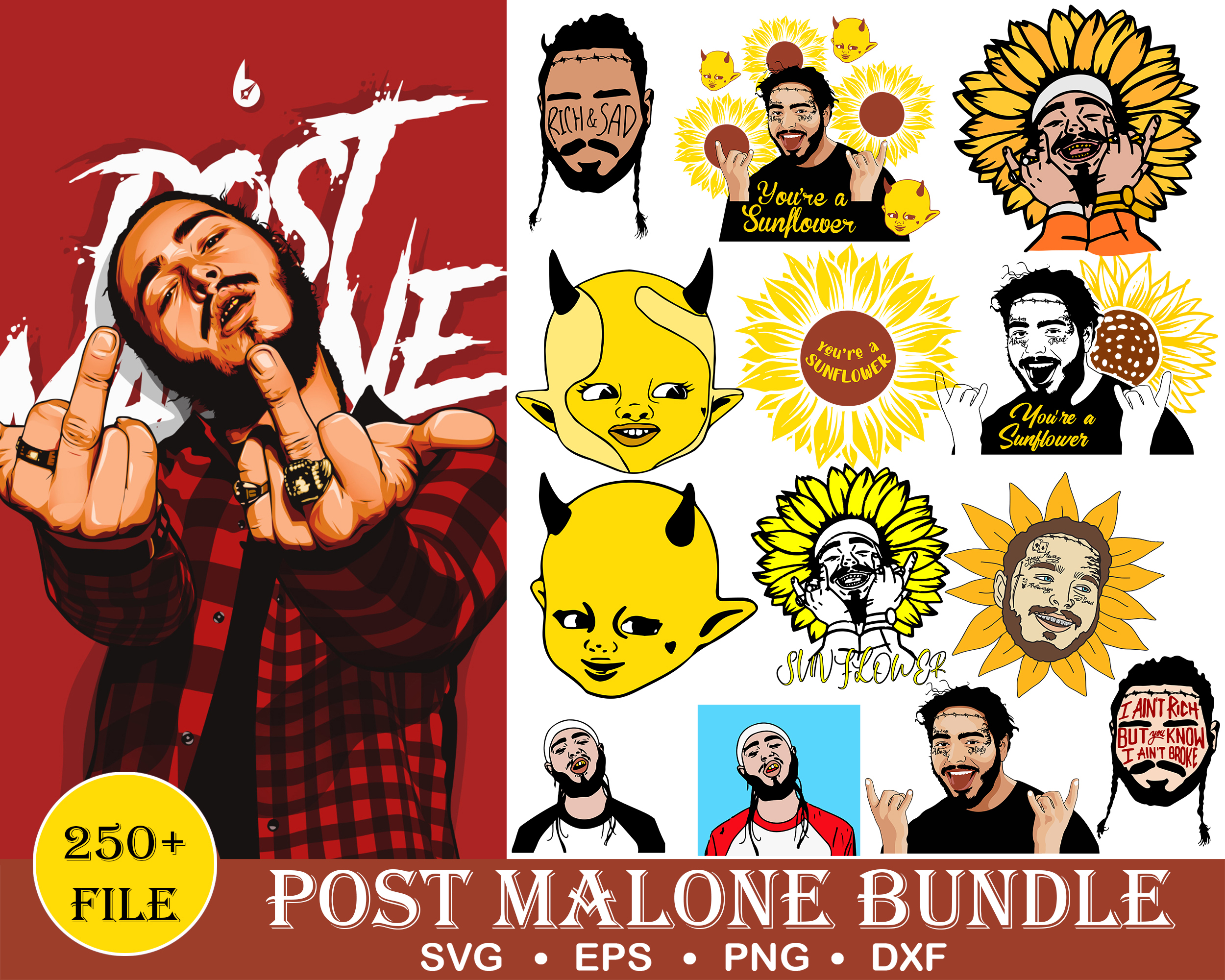 250 Post Malone SVG, Post Malone Png, Post Malone Cricut, St | Inspire ...