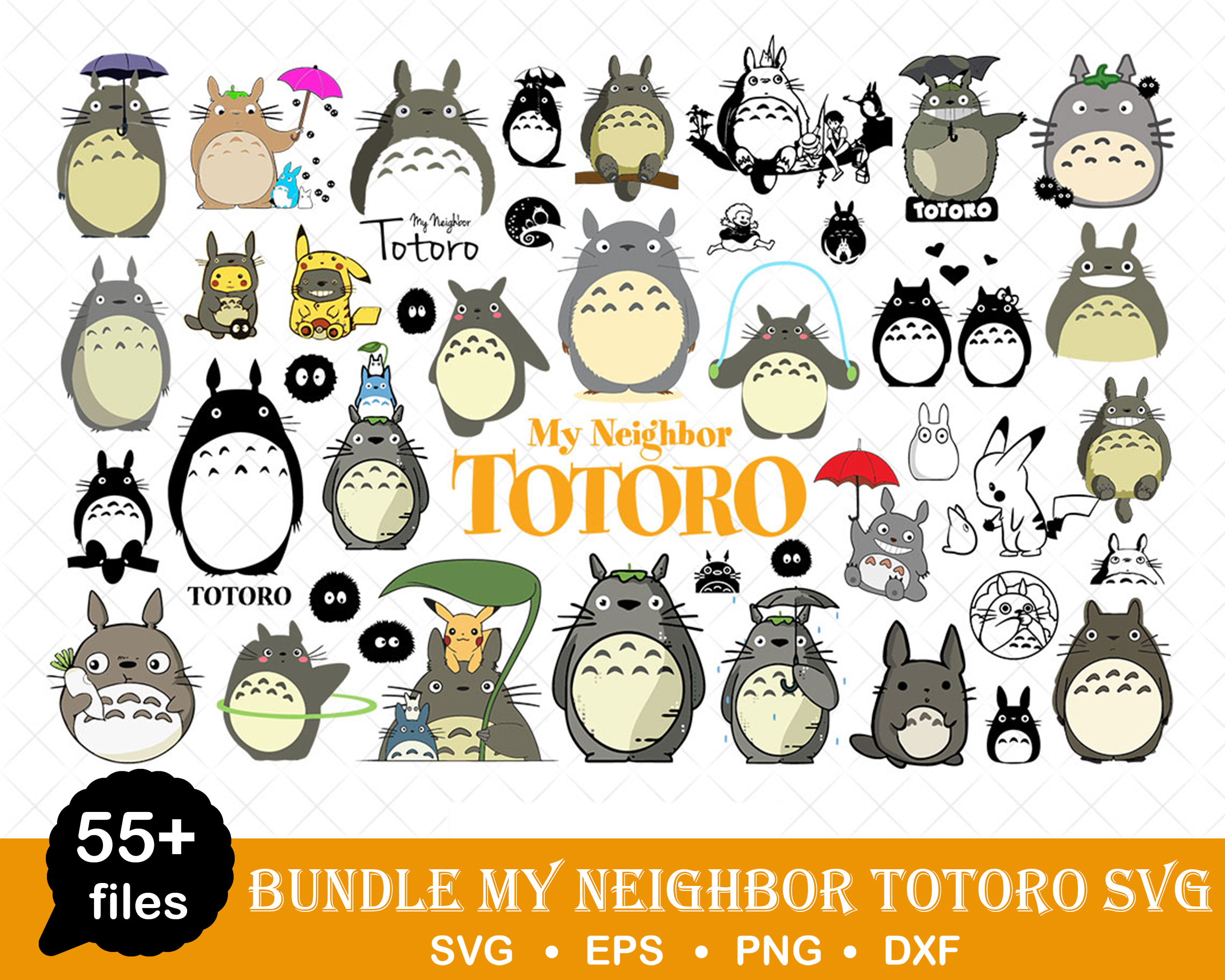 55 Totoro svg bundle, Totoro svg, png, dxf, Totoro svg files | Inspire ...