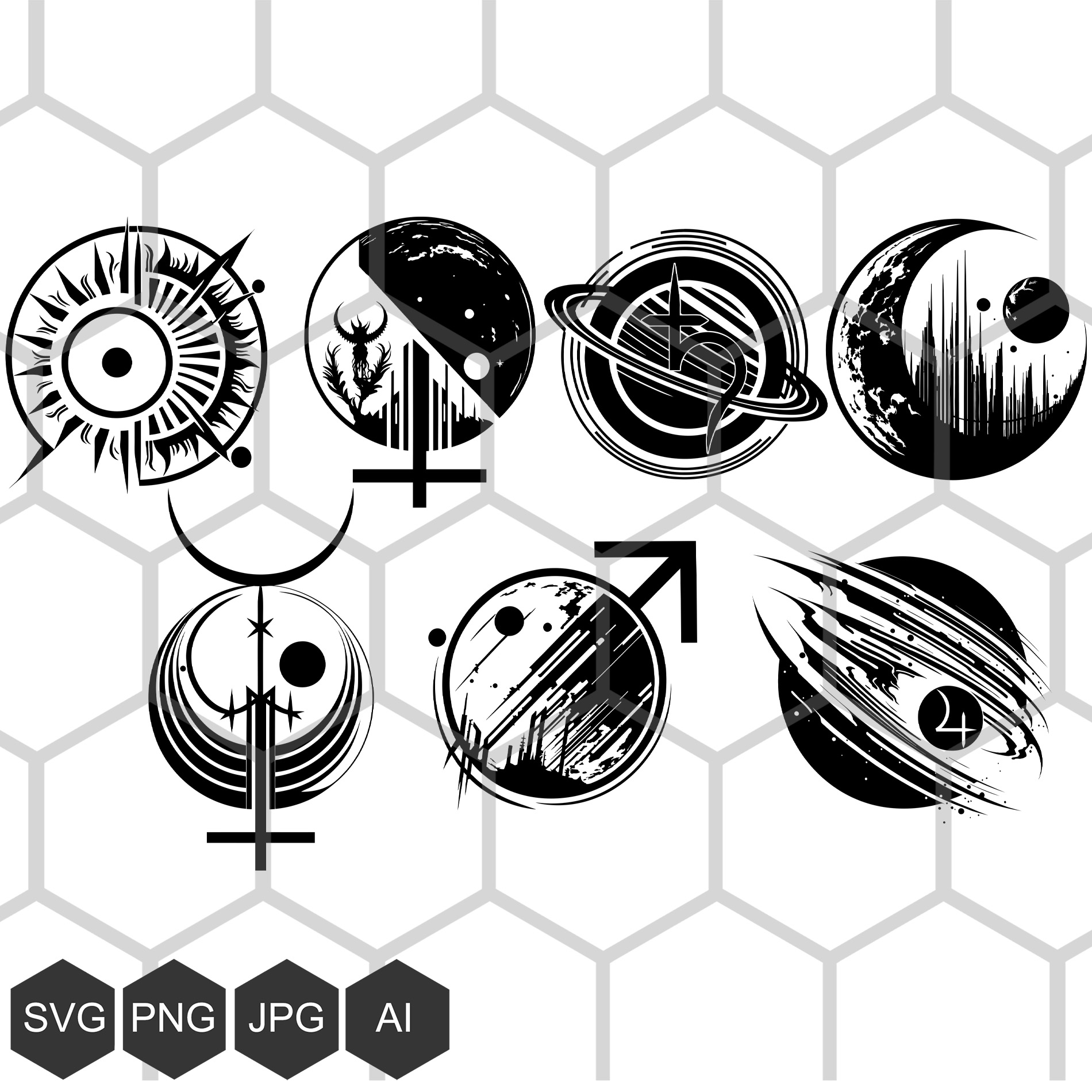 Alchemy Elements bundle, Jupiter svg, Mars svg, Venus svg, M - Inspire ...