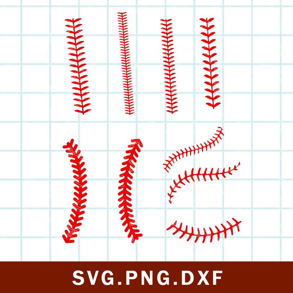 Baseball Stitches Svg, Baseball Laces Svg, Softball Lace Svg | Inspire ...
