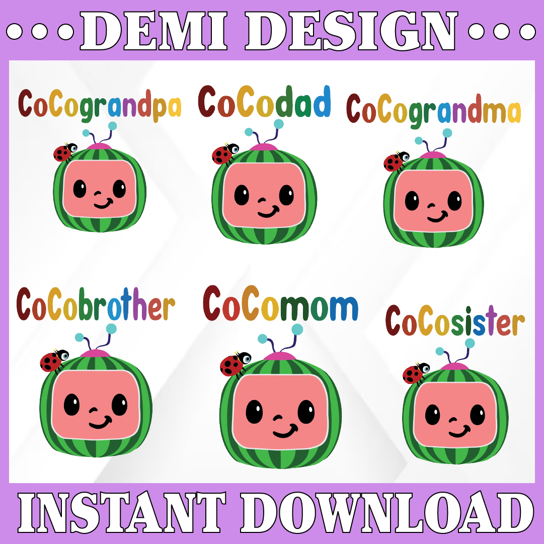 Bundle 6 files Cocomelon Family svg, Coco Melon svg, Cocomel | Inspire ...