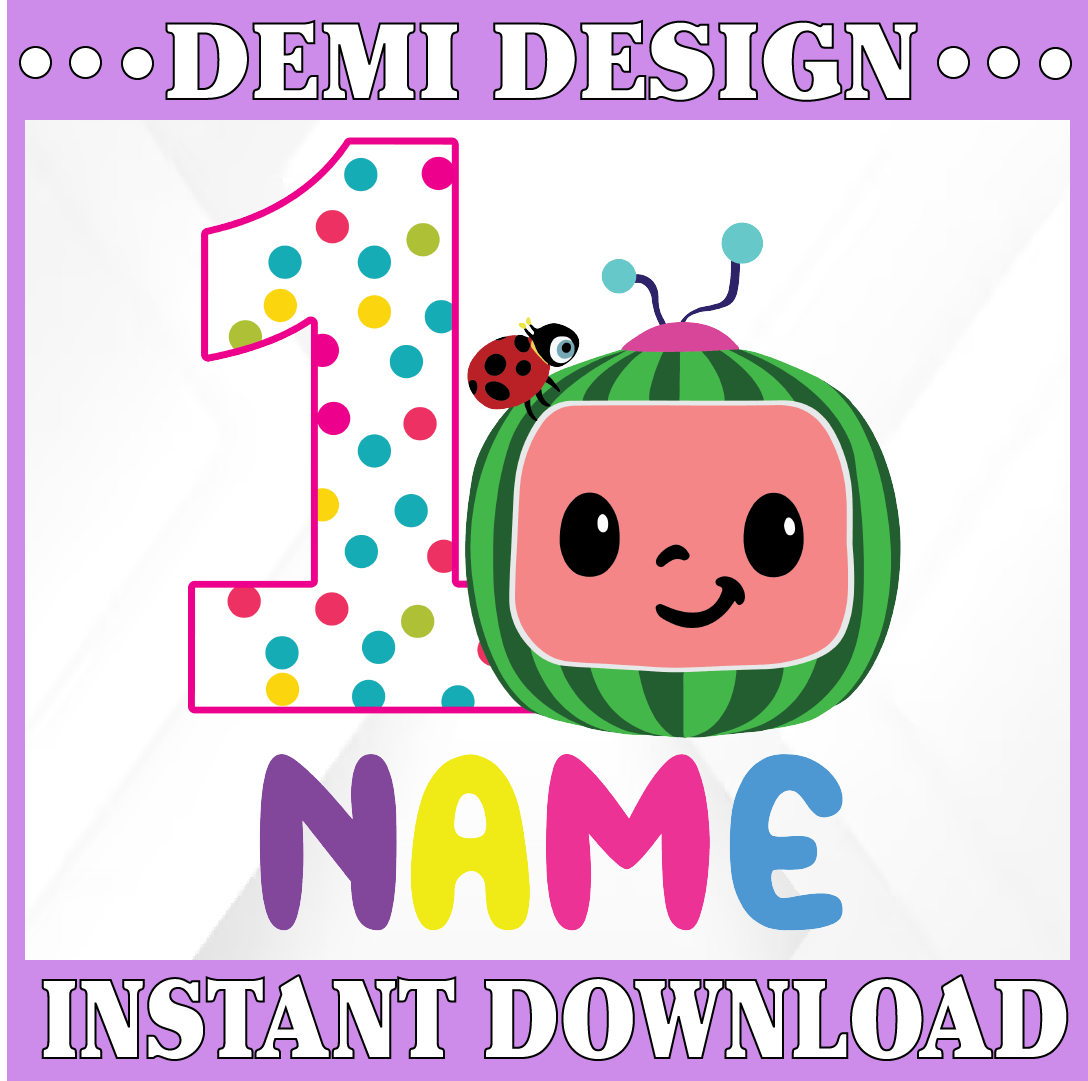 Cocomelon Personalized Name And Ages Birthday svg png, Cocom - Inspire ...