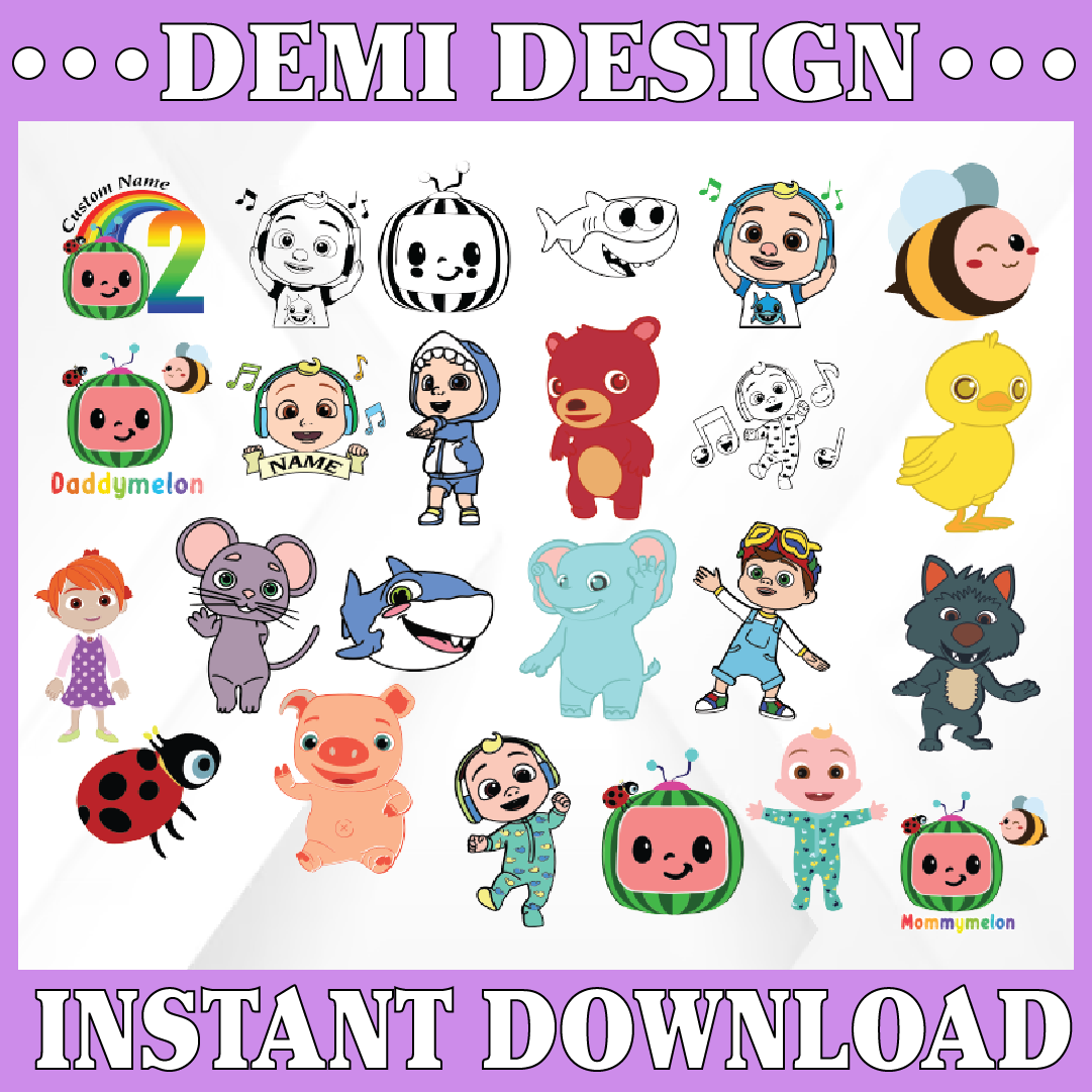 Bundle 24 files Cocomelon svg, Coco Melon svg, Cocomelon Bun | Inspire ...