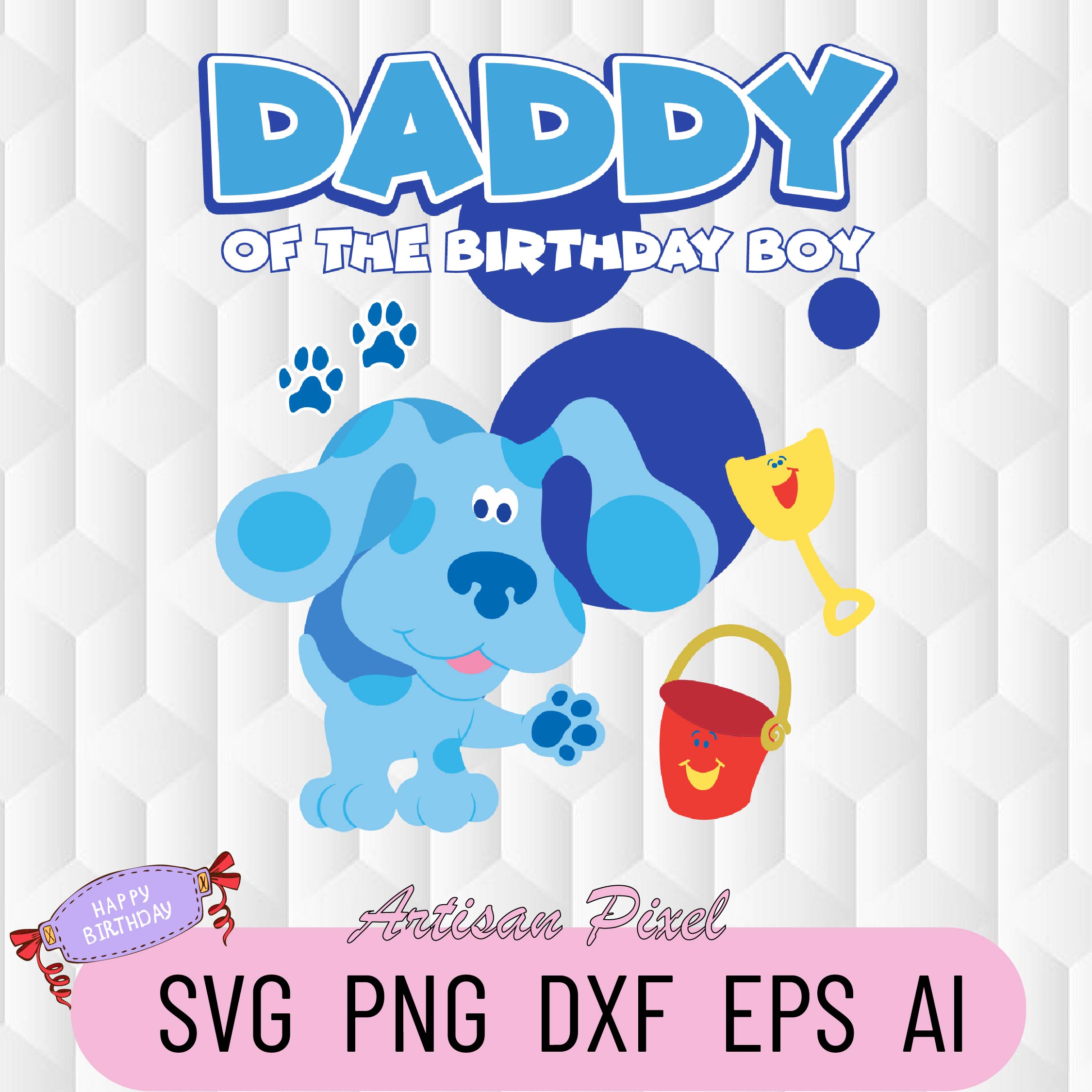 Daddy Of The Birthday Boy Svg, Blues Clues Birthday Svg, Blu | Inspire ...