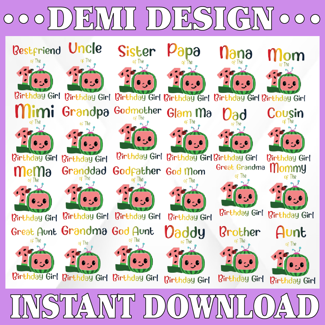 Bundle 24 files Cocomelon Of Birthday Girl PNG, Coco Melon p | Inspire ...