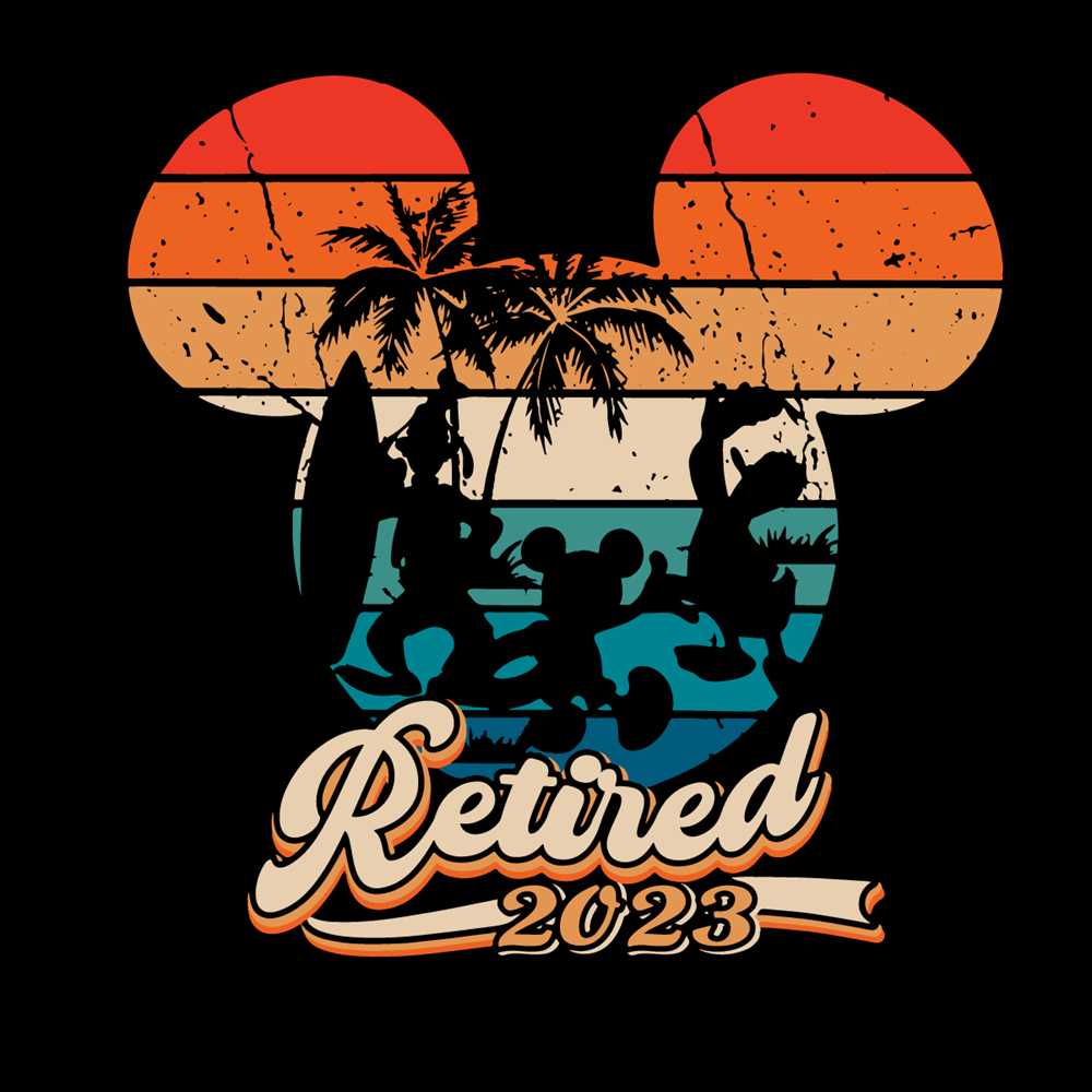 Retro Sunset Retired 2023 Mickey And Friends Svg Cutting Fil | Inspire ...