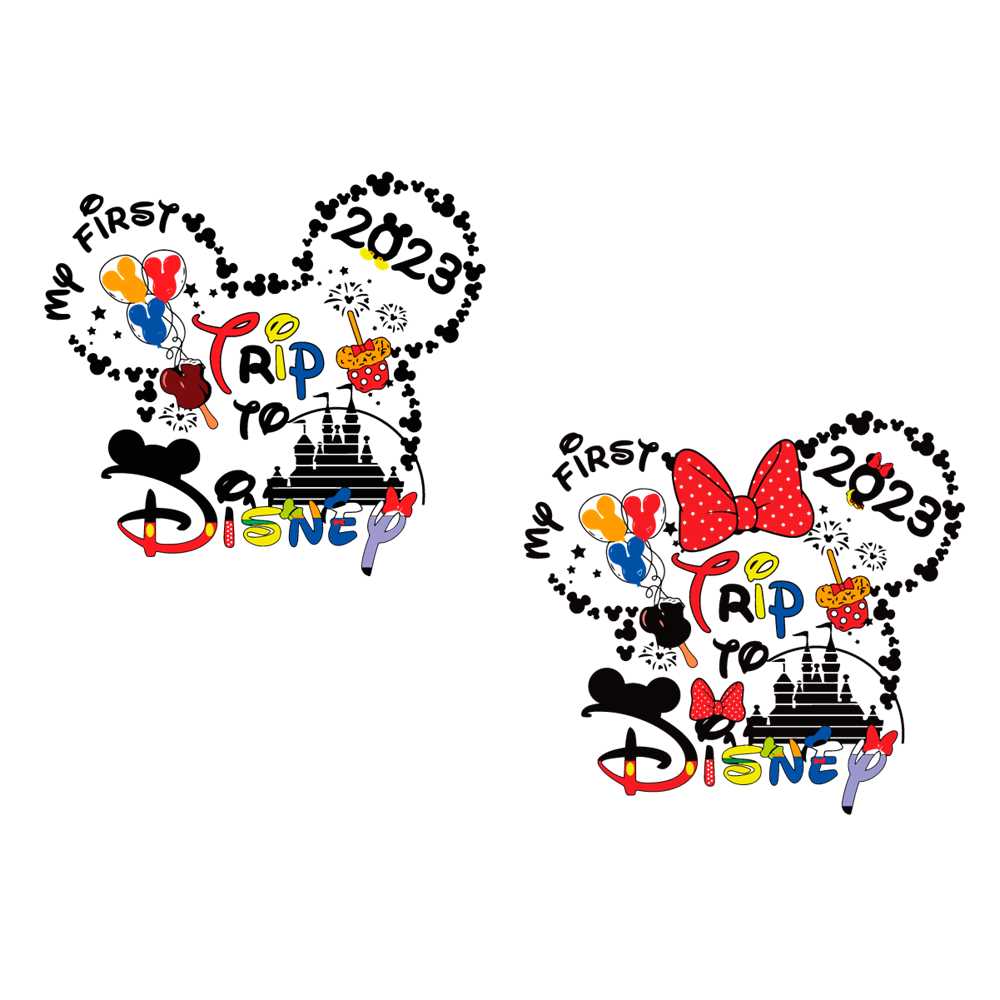 My First Trip To Disney Mickey And Minnie Head SVG Cutting F | Inspire ...