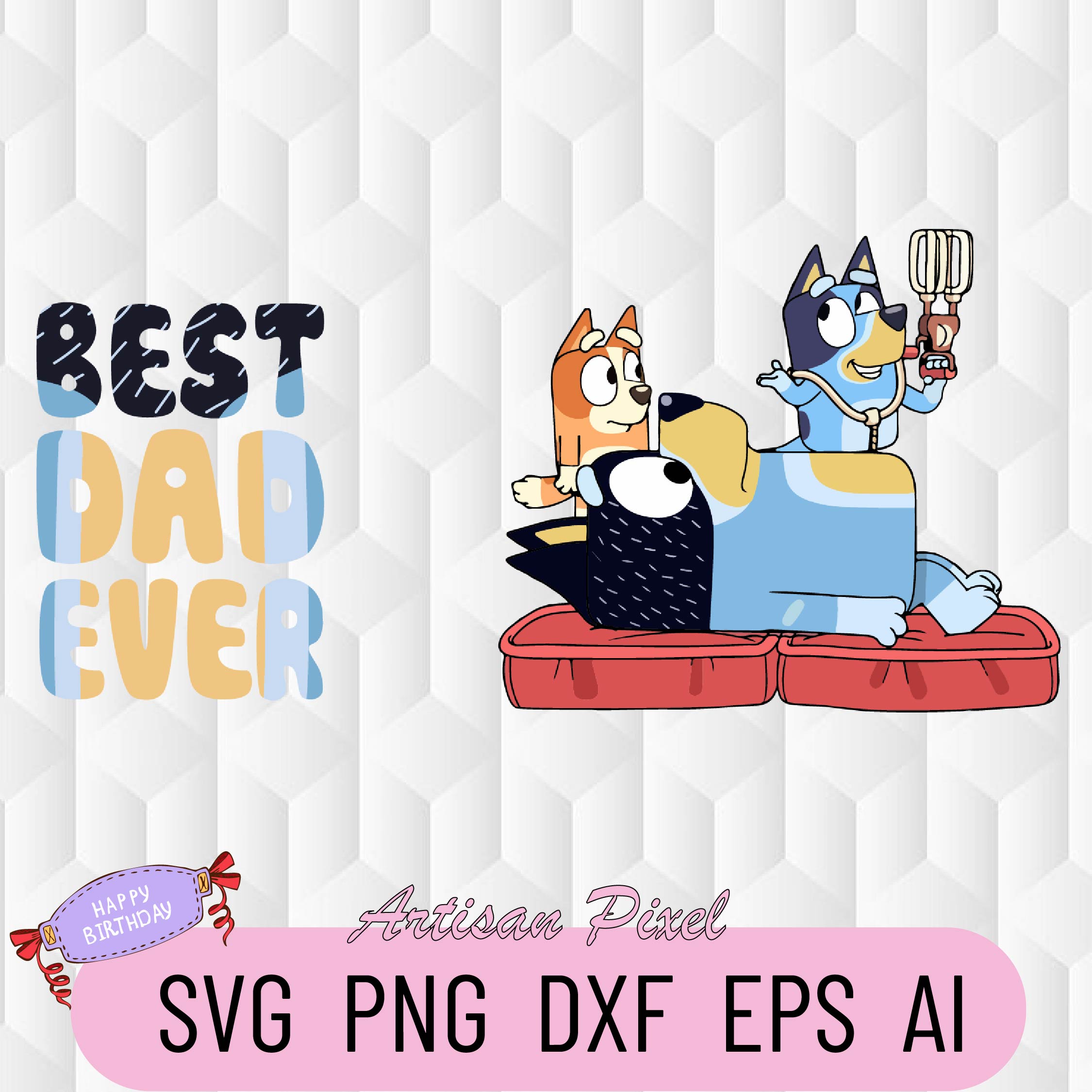 Bluey Dad Svg, Bluey Dad Magic Claw Svg, Bluey Bandit Svg, B | Inspire ...