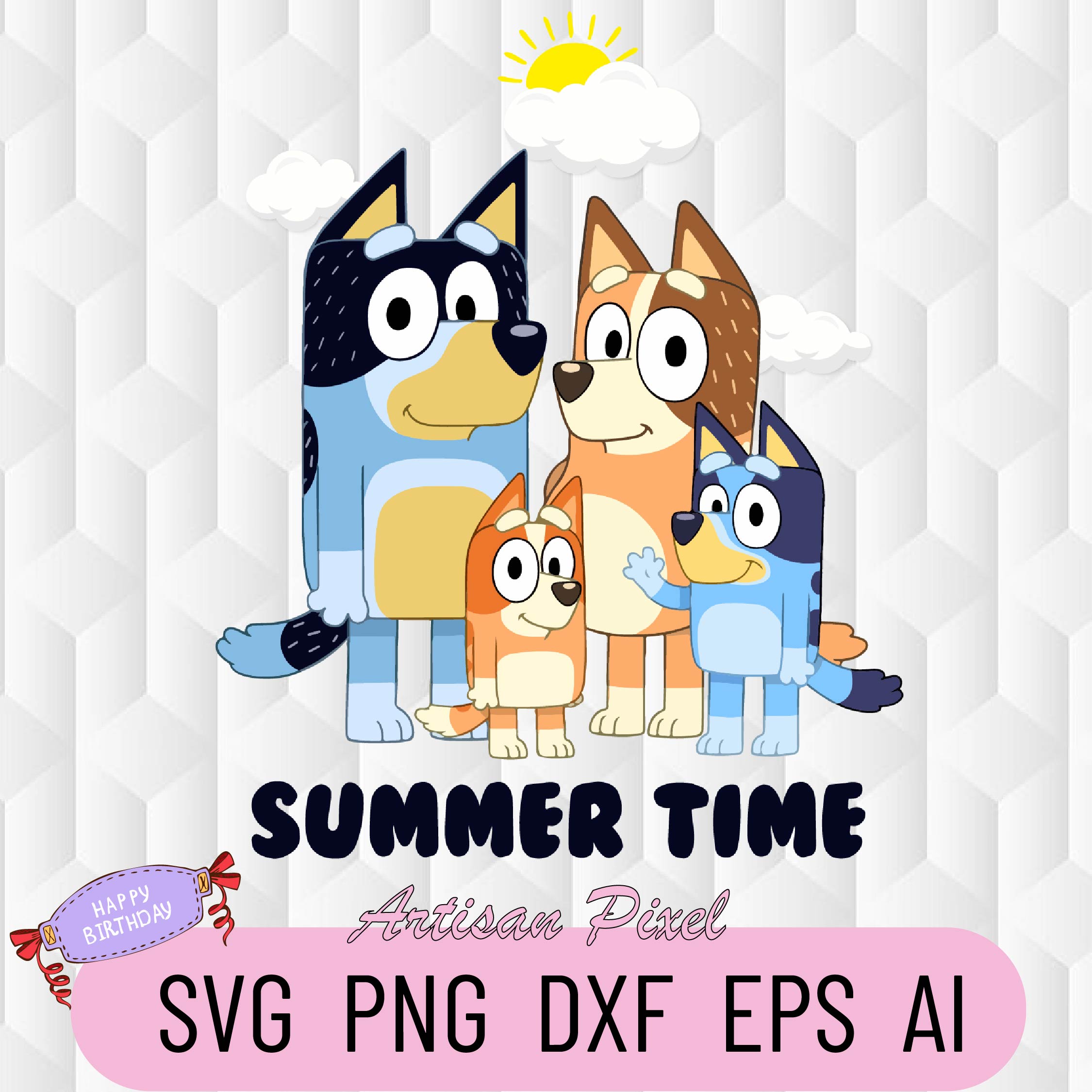 Bluey Summer Time Svg, Bluey Family Matching Svg, Bluey Summ - Inspire ...
