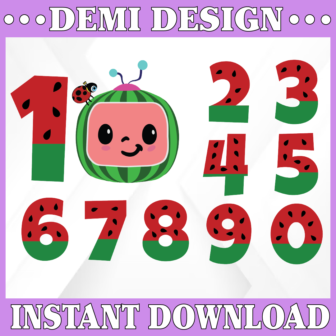 Cocomelon Logo svg/png, Watermelon birthday number svg/png , | Inspire ...