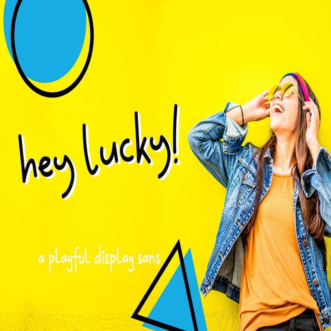 Hey Lucky! Displays Sans Trending Fonts - Digital Font | Inspire Uplift