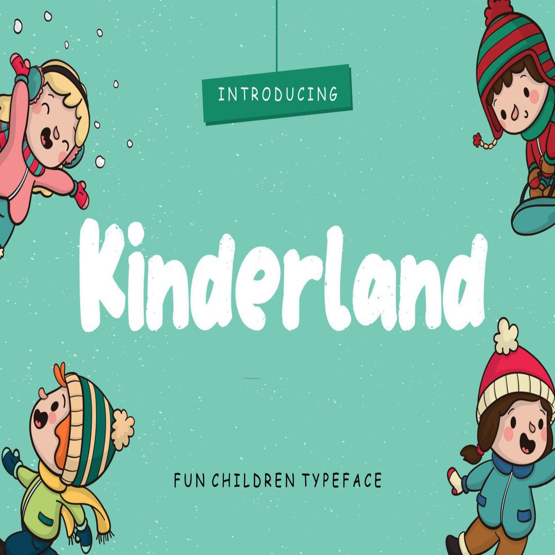 Kinderland Fun Children Typeface Trending Fonts - Digital Fo - Inspire ...