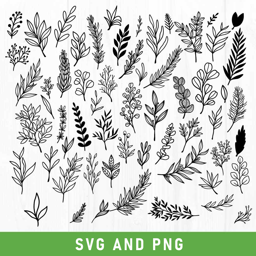 Greenery Bundle Svg, Greenery Svg, Leaves Svg, Leaf Svg, Png | Inspire ...