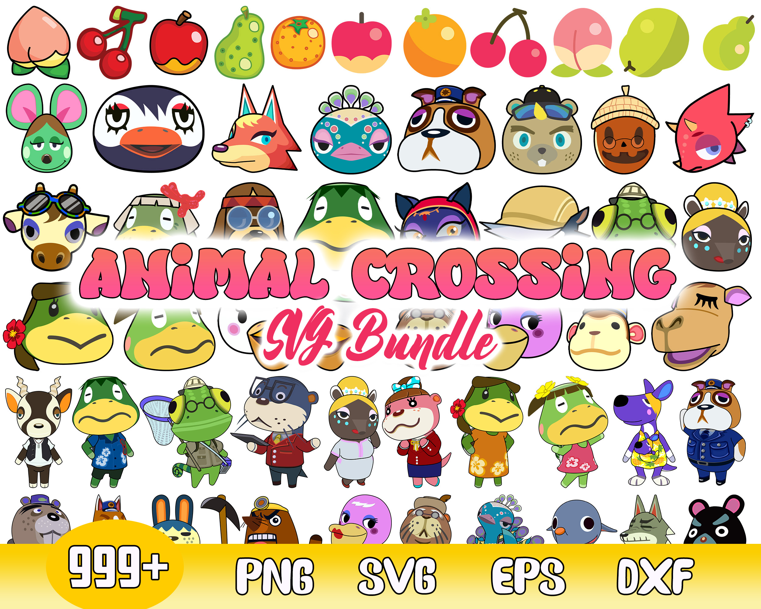Animal Crossing Bundle Svg, Animal Crossing Svg, Animal Char | Inspire ...