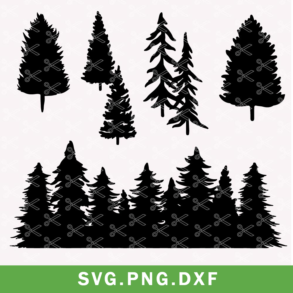 Tree Bundle Svg, Pine Tree Svg, Christmas Tree Svg, Png Dxf | Inspire ...
