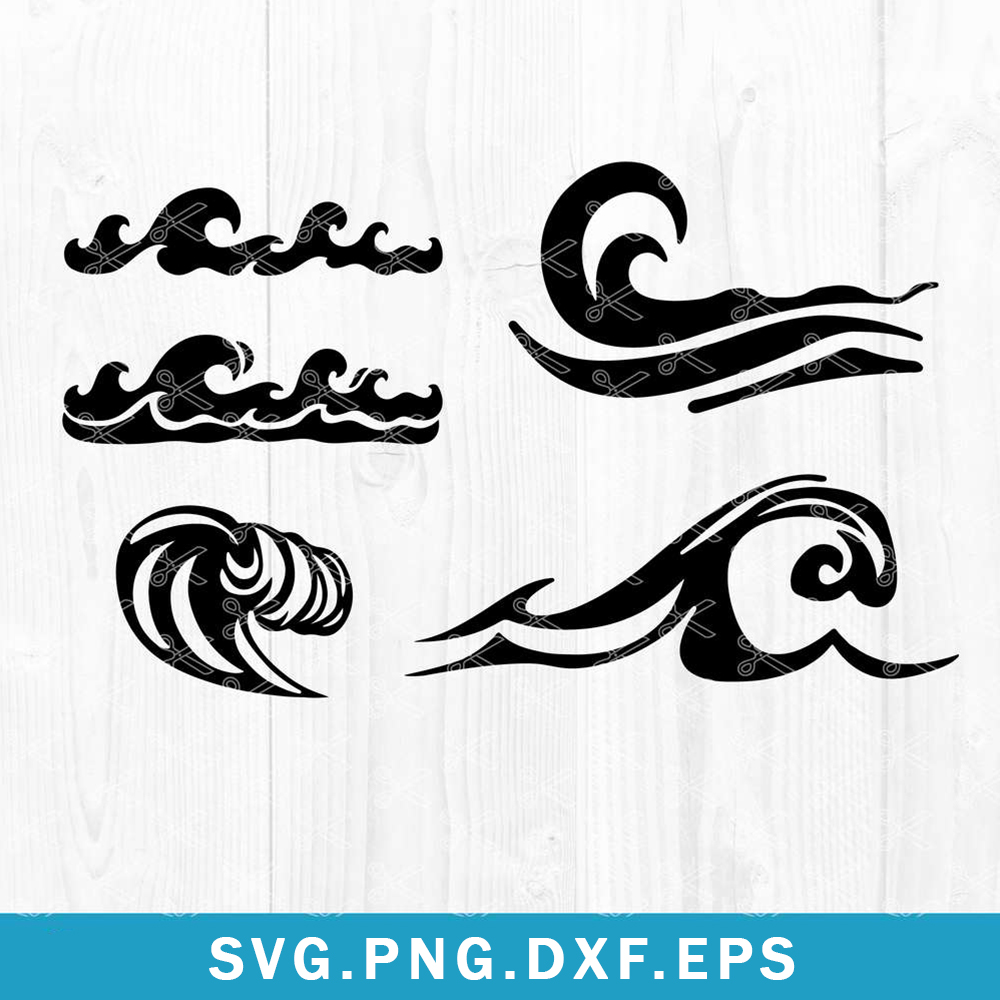 Wave Svg, Ocean Wave Svg, Surf Wave Svg, Png Dxf Eps File - Inspire Uplift