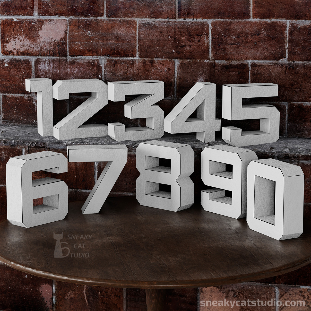 Numbers (0, 1, 2, 3, 4, 5, 6, 7, 8, 9) 3D Papercraft templat | Inspire ...