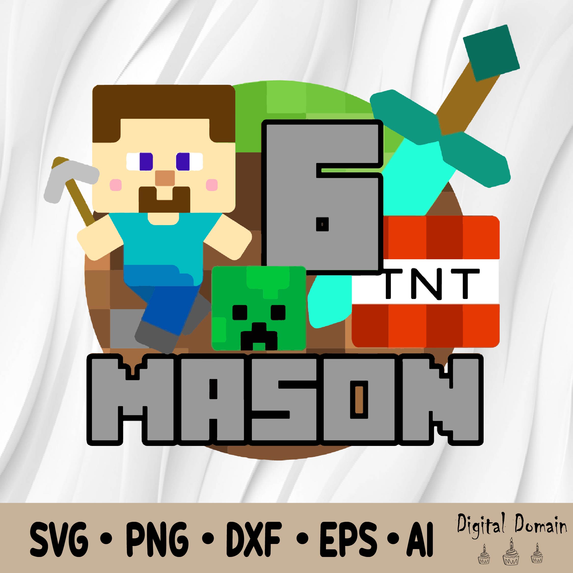 Custom Mine Craft Birthday Svg, Personalized Birthday Svg, B - Inspire ...