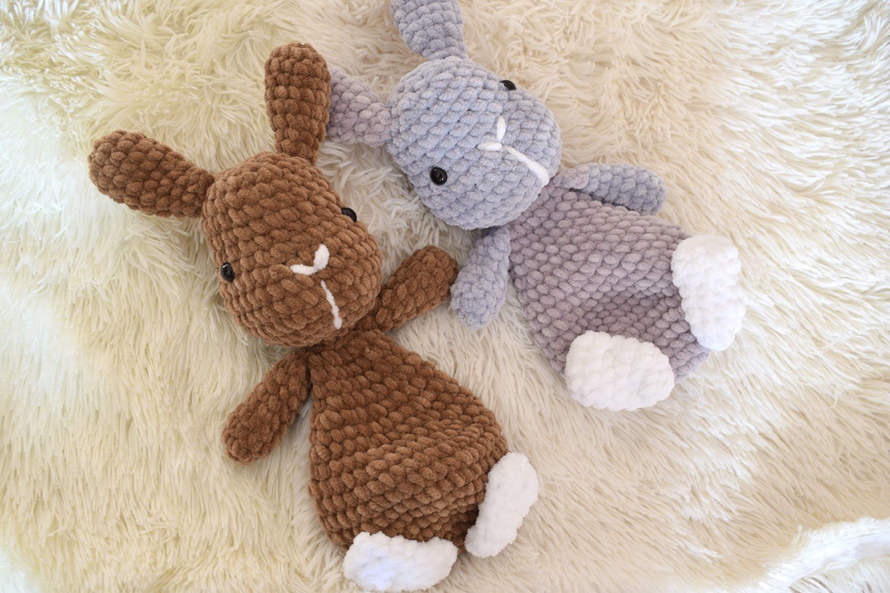 Crochet bunny lovey pattern Plush bunny snuggler Crochet snu | Inspire ...