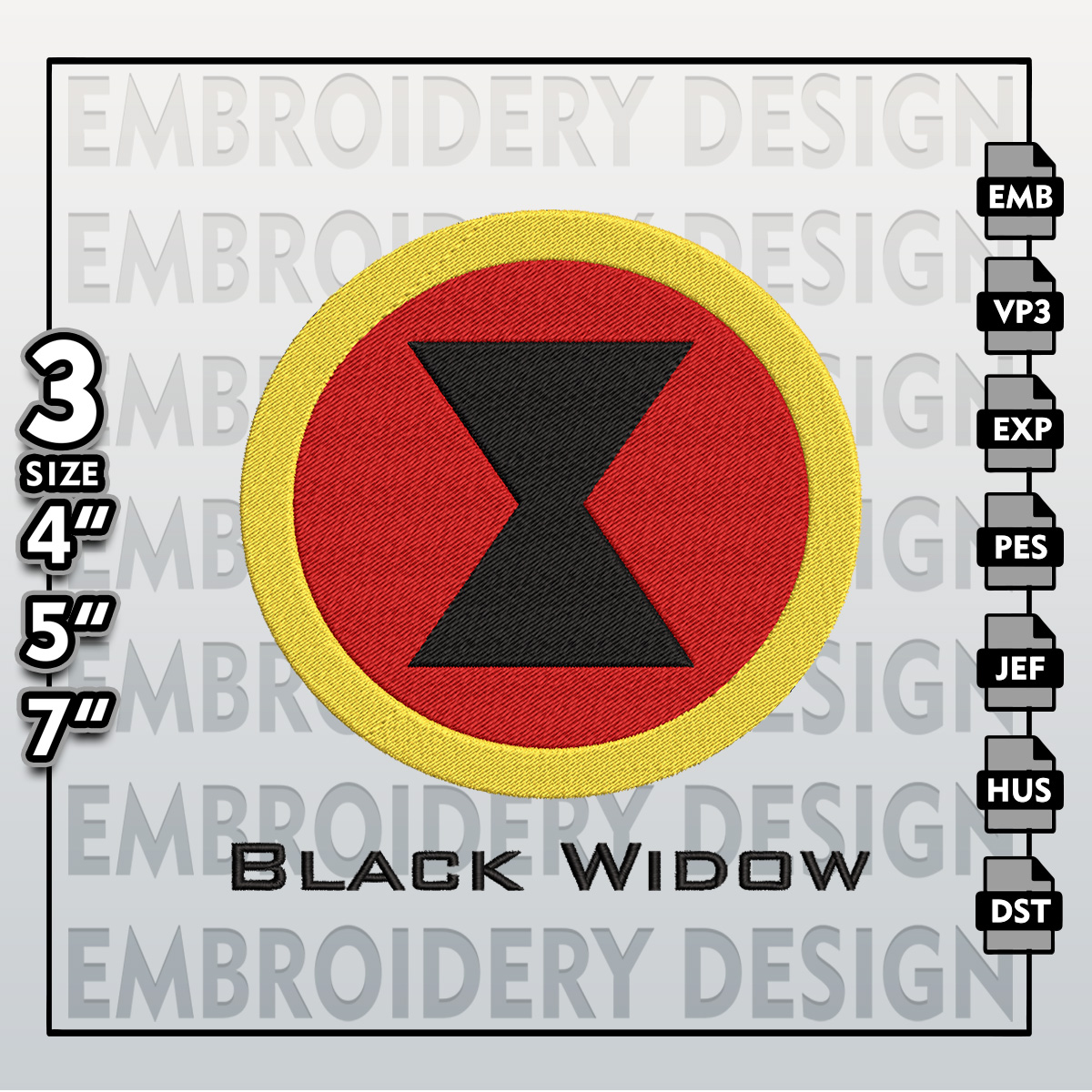 Black Widow Embroidery Designs, Black Widow Logo Embroidery | Inspire ...