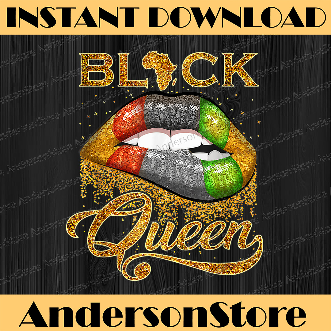 Black Queen Lips Glitter & Gold Red Green Pan African Flag B | Inspire ...