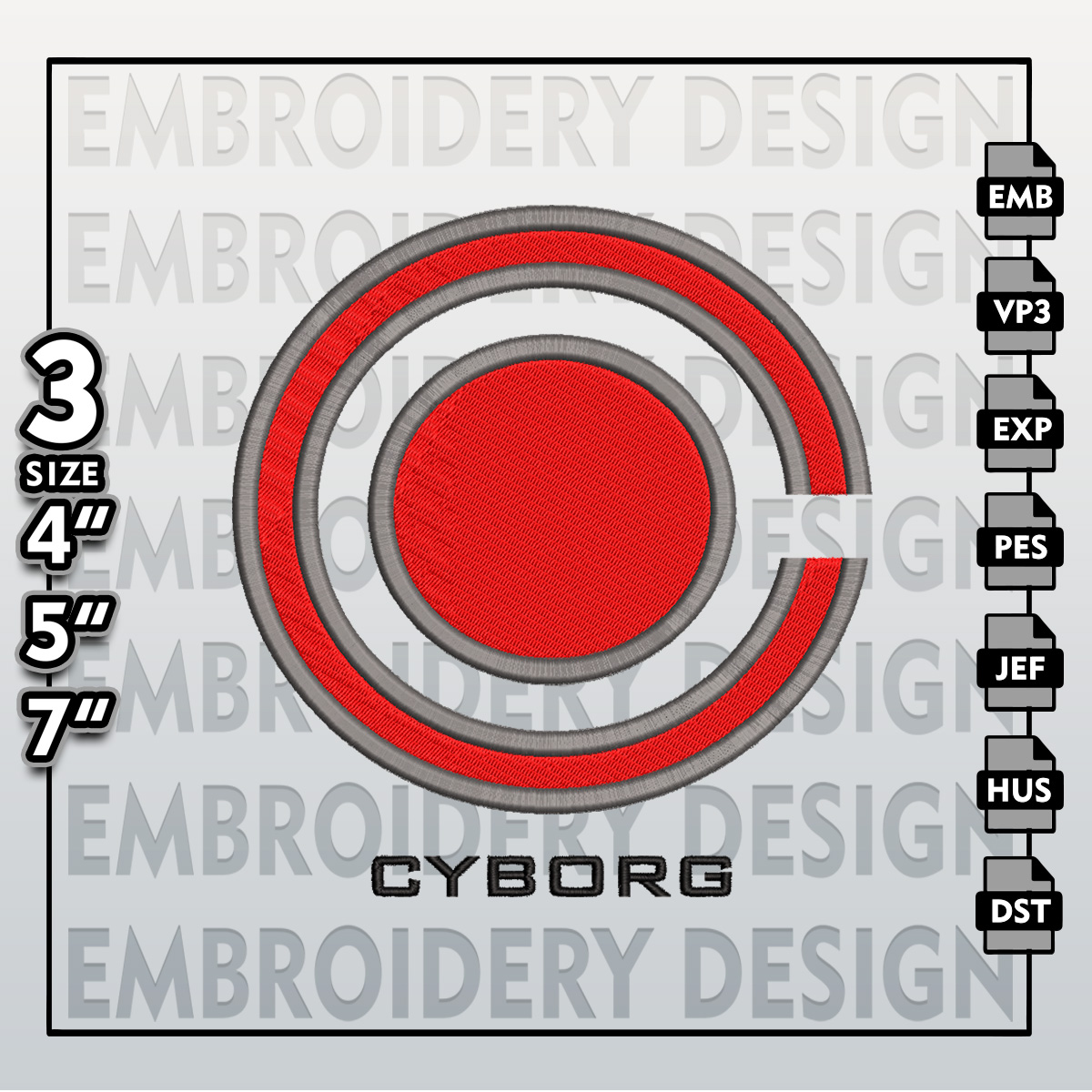 Cyborg Embroidery Designs, Cyborg Logo Embroidery Files, DC | Inspire ...
