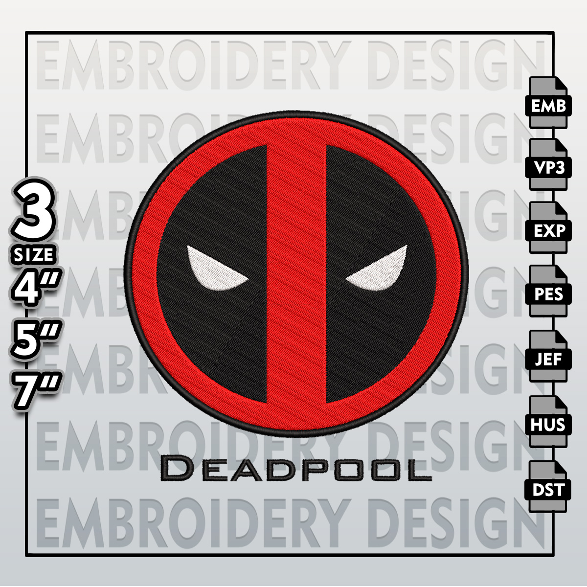 Deadpool Embroidery Designs, Deadpool Logo Embroidery Files, | Inspire ...