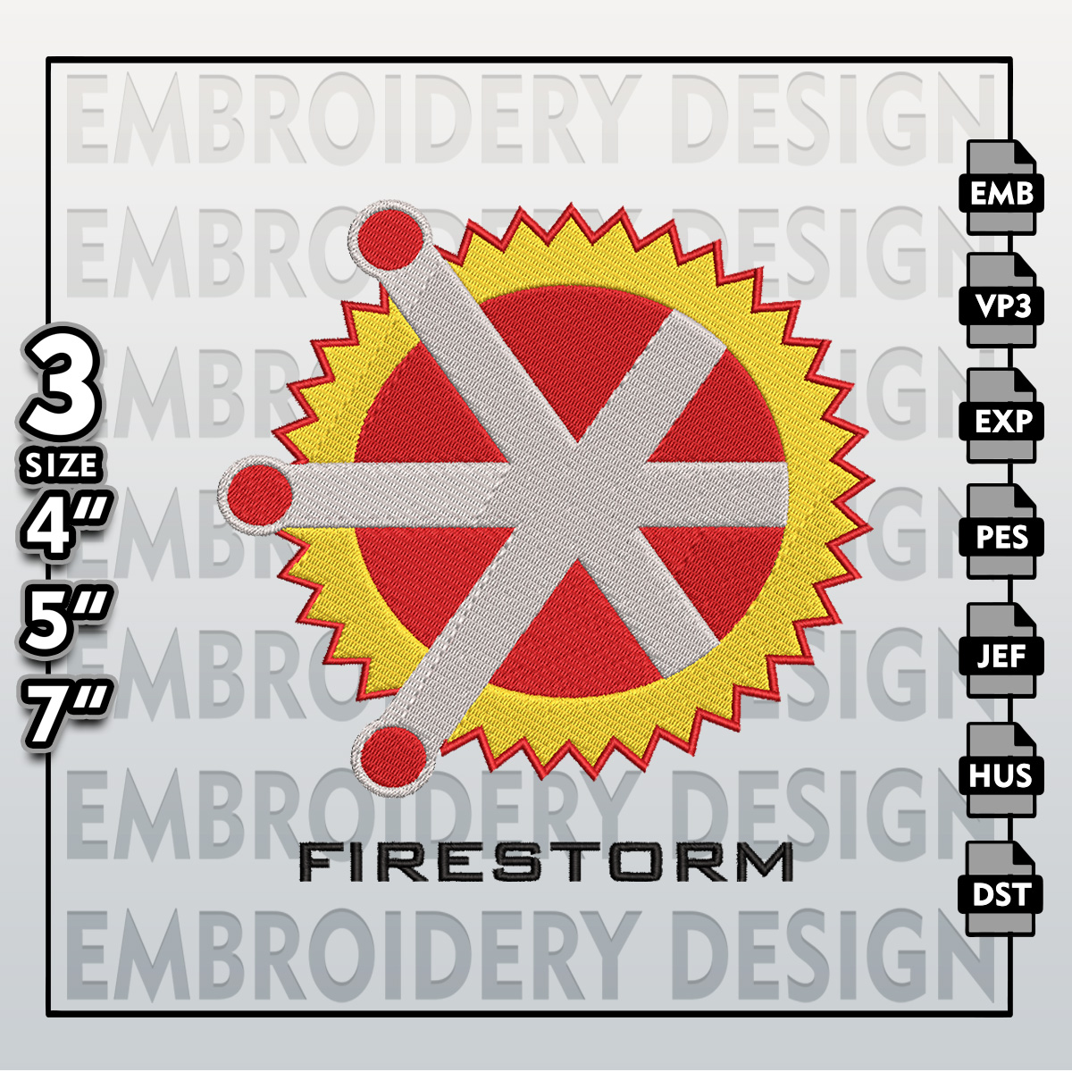 Firestorm Embroidery Designs, Firestorm Logo Embroidery File | Inspire ...