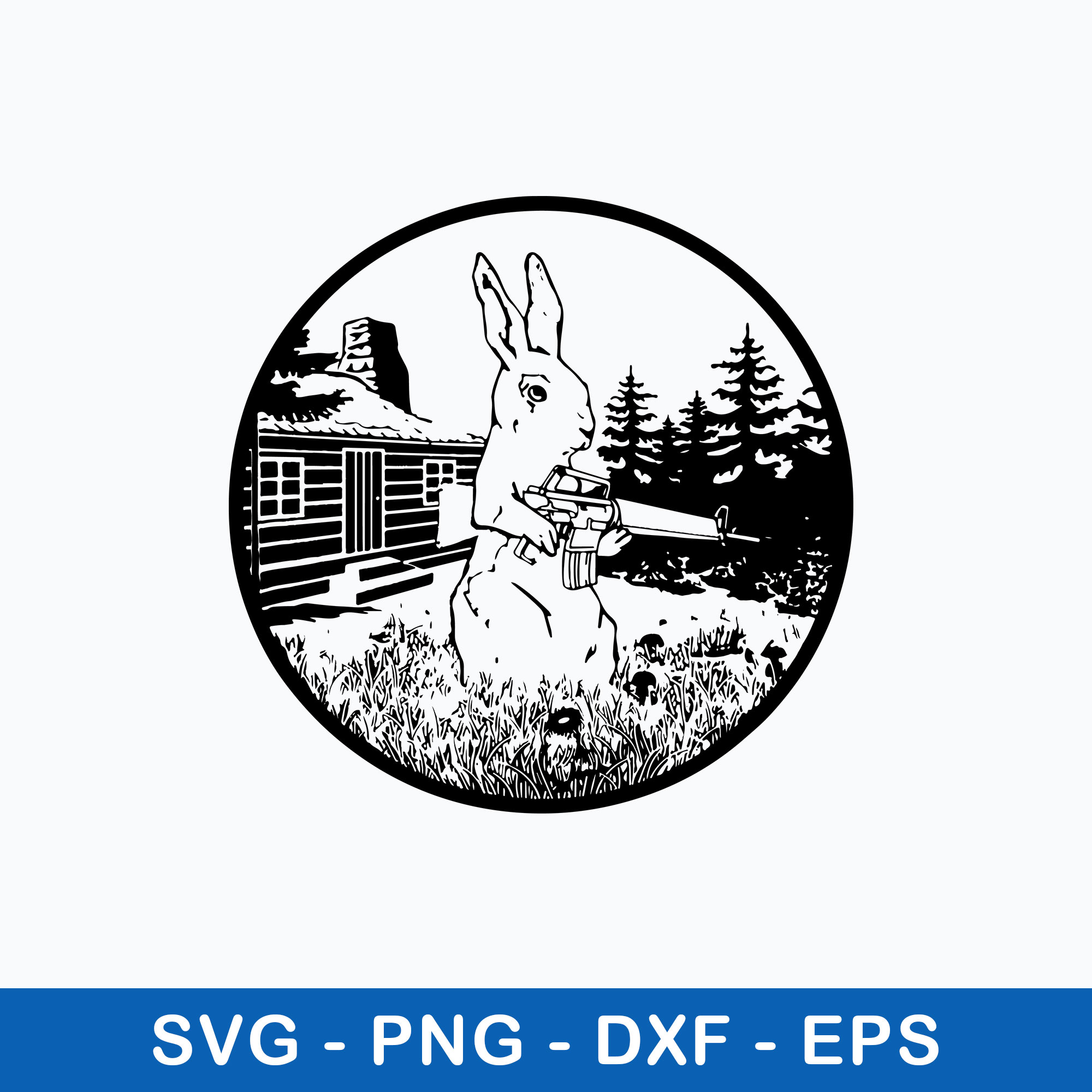 Rabbit Hunter Armed Bunny With Gun Svg, Rabbit Svg, Png Dxf - Inspire ...