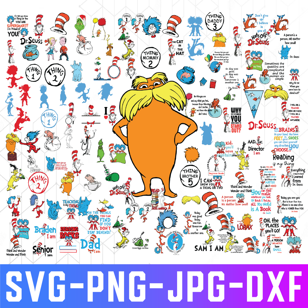 Mega Bundle Layered SVG, Dr Seuss Svg Bundle, Cat In The Hat | Inspire ...