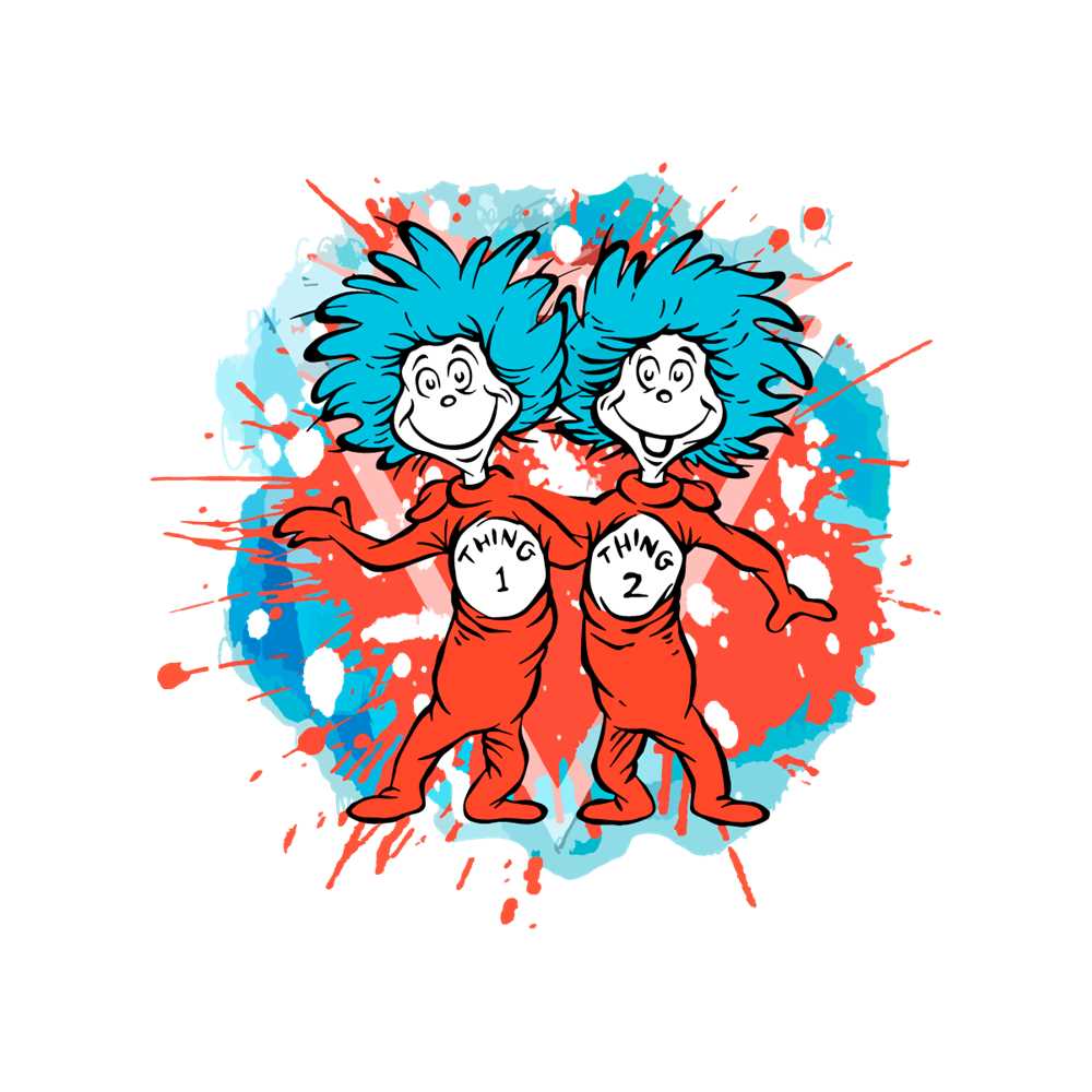 Thing One Thing Two Dr Seuss Png Sublimation Designs | Inspire Uplift