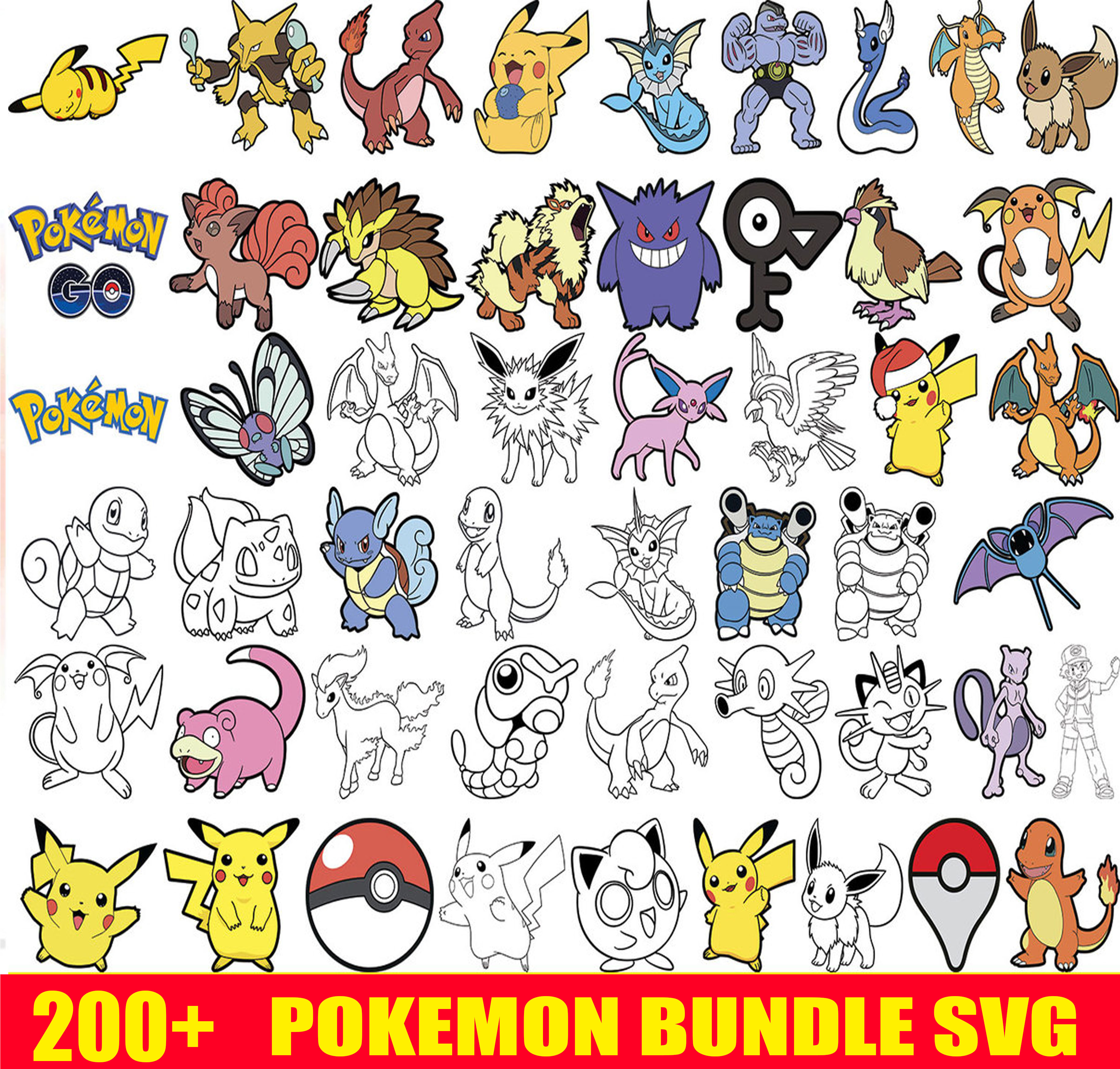 200 Pokemon svg files, pokemon svg, pikachu svg, pokemon car - Inspire ...