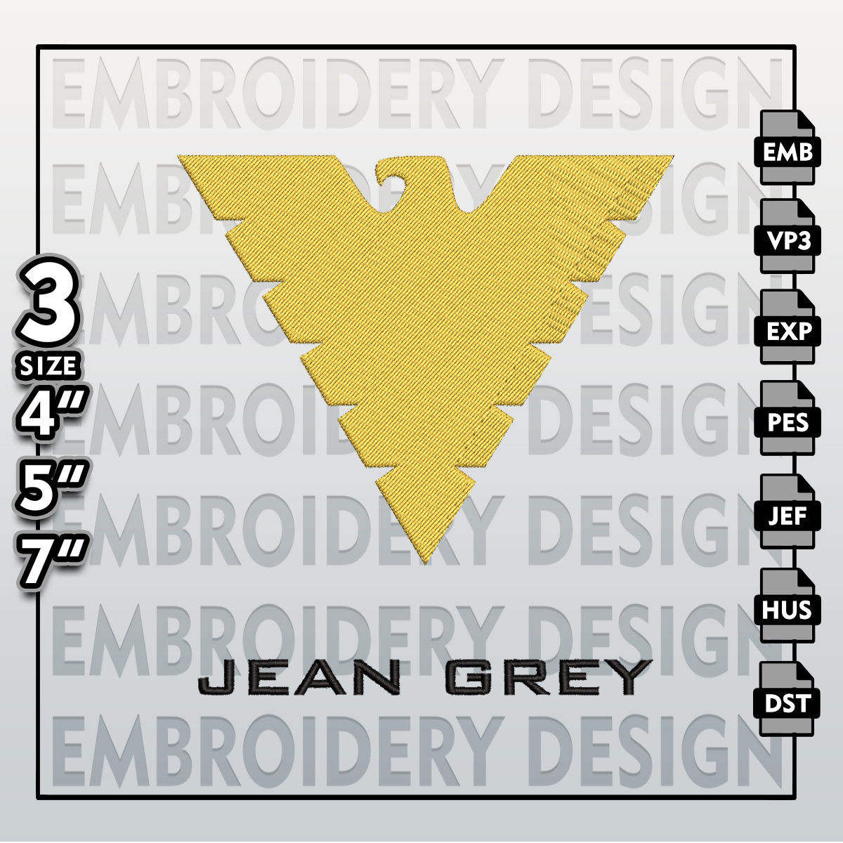 Jean Grey Embroidery Designs, Jean Grey Logo Embroidery Fil | Inspire ...