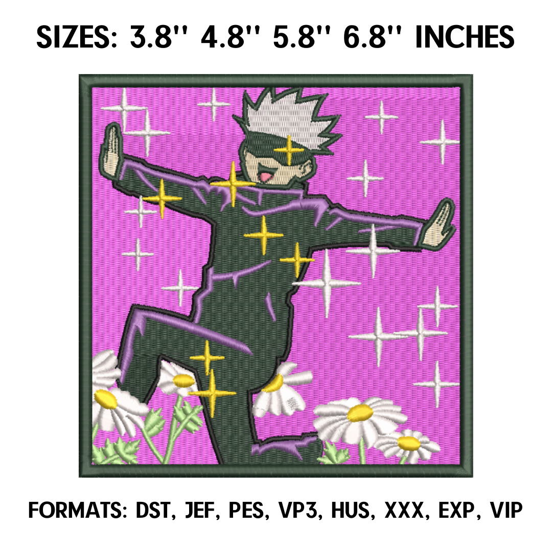 Satoru Gojo Embroidery Design File, Jujutsu Kaisen Anime Emb - Inspire ...