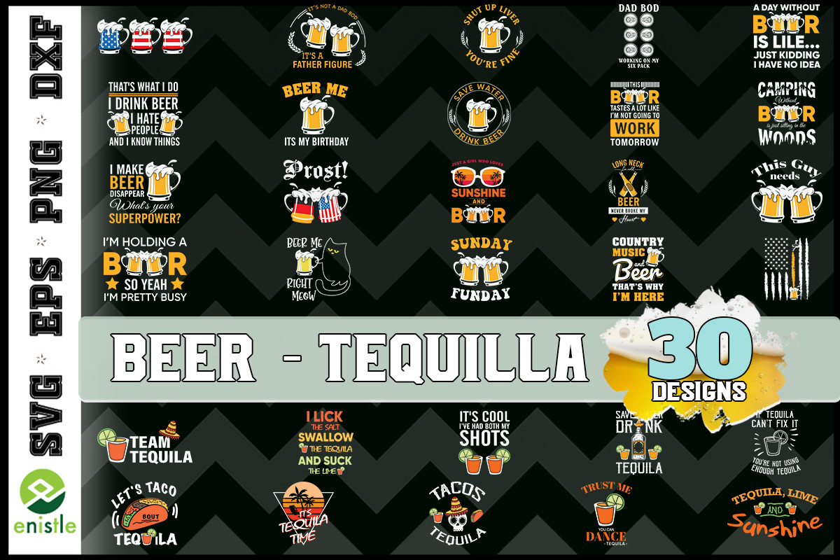 Beer Tequila Bundle - SVG, PNG, DXF, EPS, PDF Files For Prin | Inspire ...