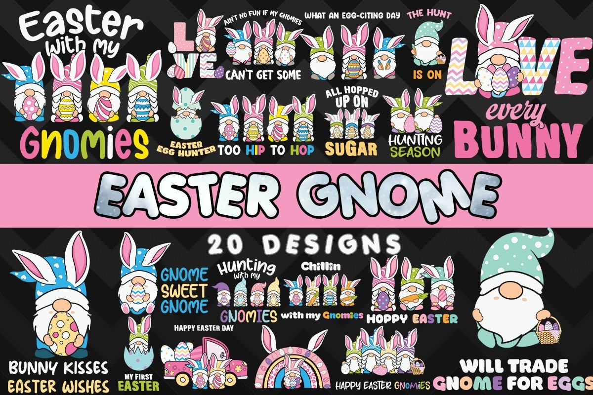 Easter Gnome Bundle SVG 20 Designs - SVG, PNG, DXF, EPS File | Inspire ...