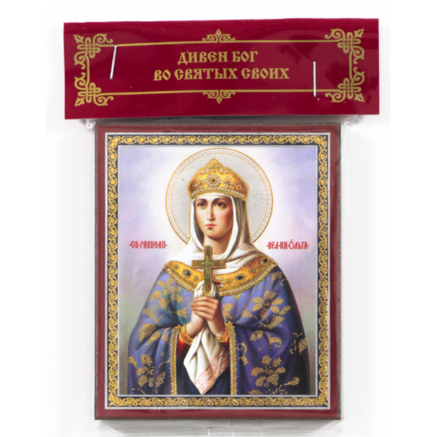 St Olga of Kiev | Icon lithography print on wood | Size: 2,5 - Inspire ...